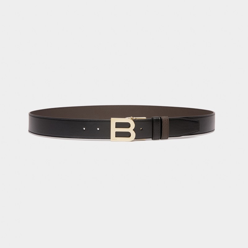 BALLY B Logo 35mm Reversible & Adjustable Leather Belt-Black/Brown｜EVA ...