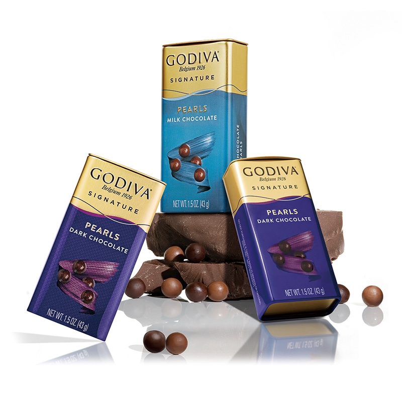 GODIVA Chocolate Pearls Triopack(Milk×1tin, Dark Chocolate×2tins)｜EVA SKY SHOP